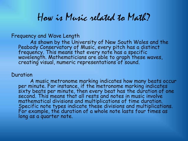 Music as Math
