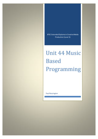 Music based programming workbook unit 44 | DOCX