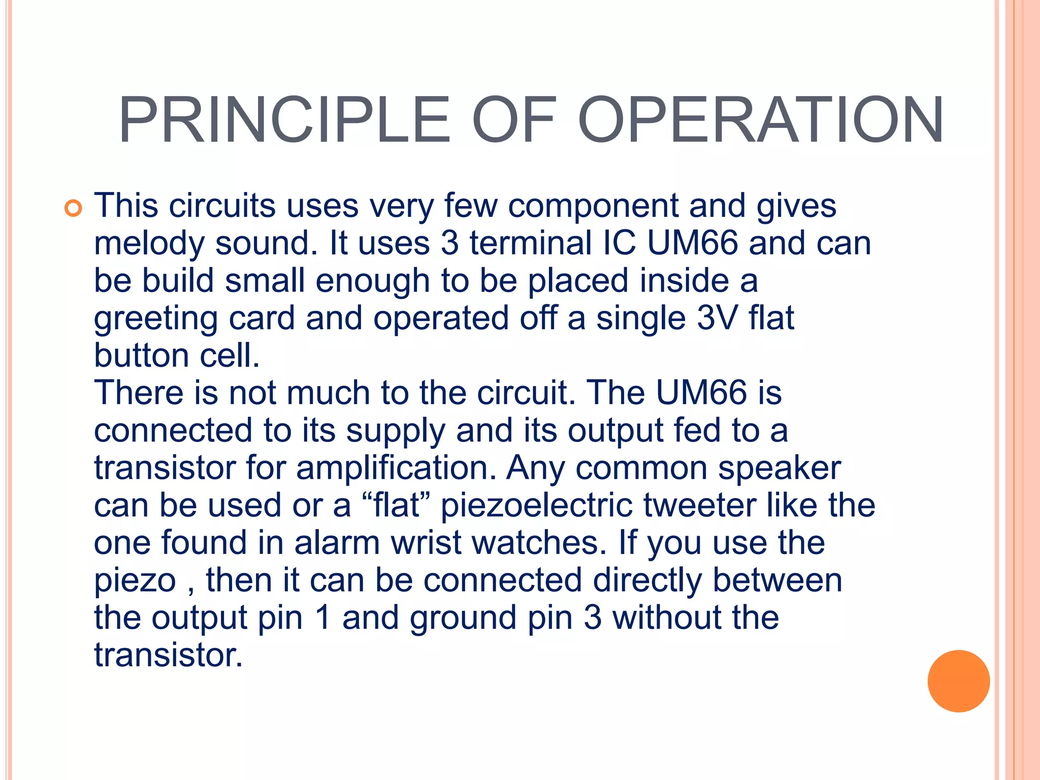 Music bell circuit | PPTX