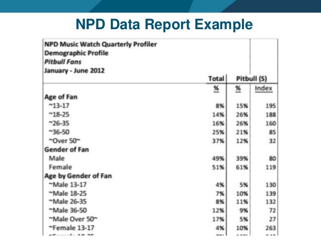 NPD Data Report Example