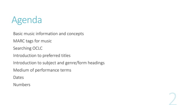 Music Cataloging Basics Workshop - Slides | PPT