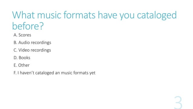 Music Cataloging Basics Workshop - Slides | PPT