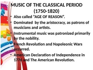 music of the classical period in mapeh 9 | PPT