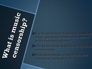 Music censorship | PPT