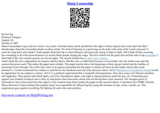 Music Censorship Essay | PDF