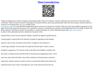 Music Censorship Essay | PDF