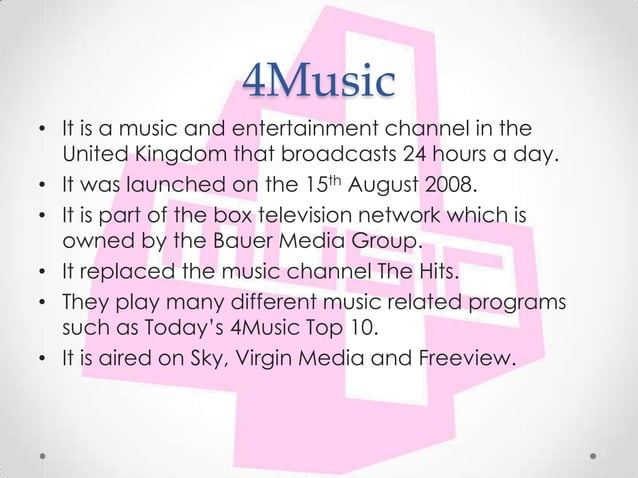 Music channels | PPTX