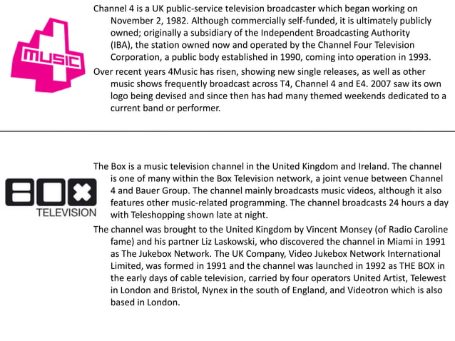 Music Channels | PPT