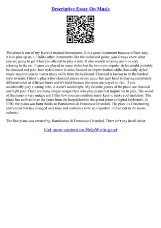 Music Classification Essay | PDF | World/International Music | Music