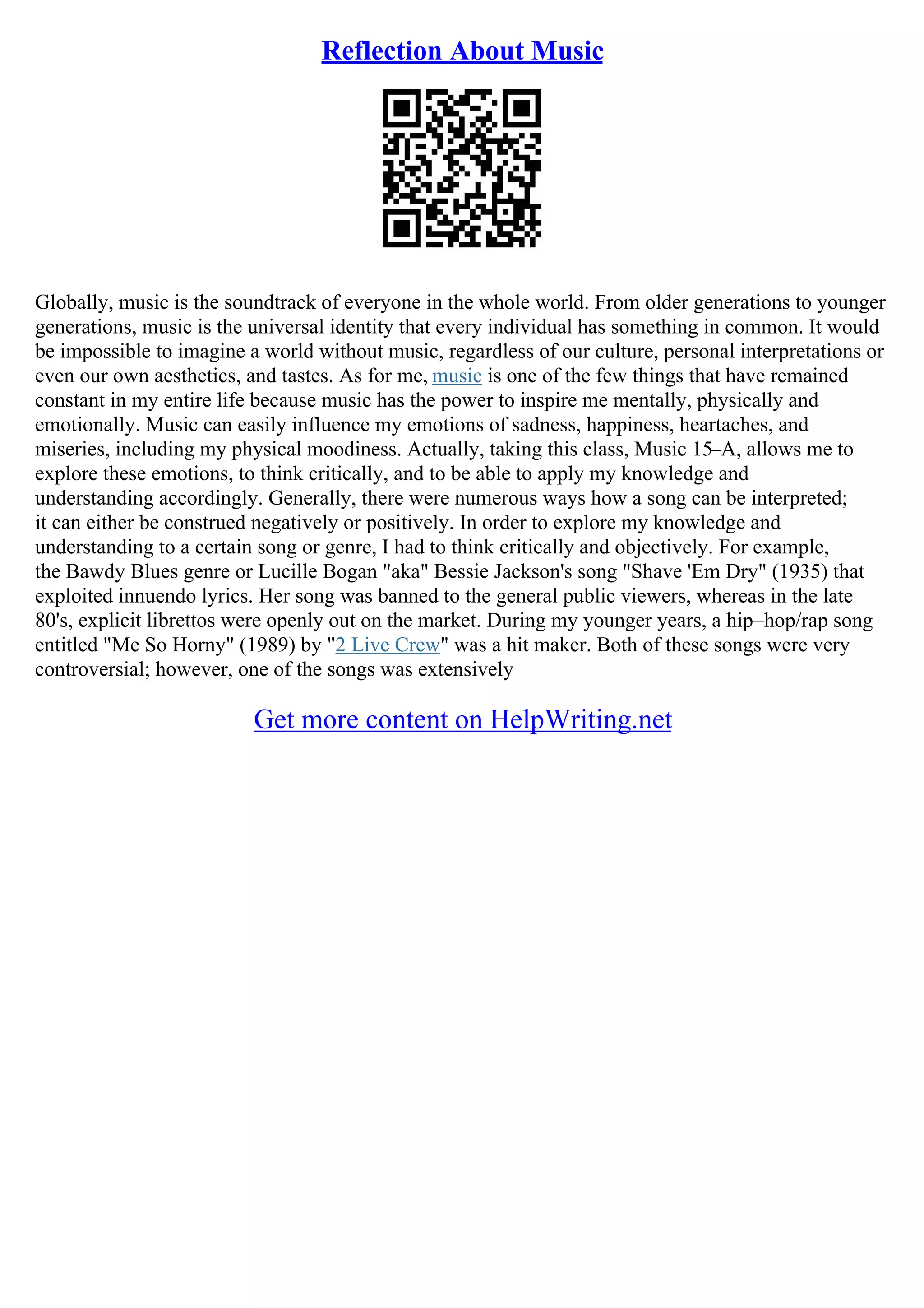 Music College Essay | PDF