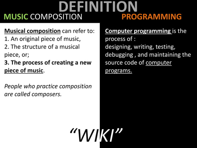 Music composition x programming comparison | PPTX