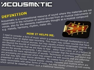 Music concretes equipment | PPTX