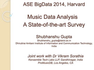 Music data analysis big data presentation | PPTX