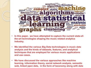 Music data analysis big data presentation | PPTX