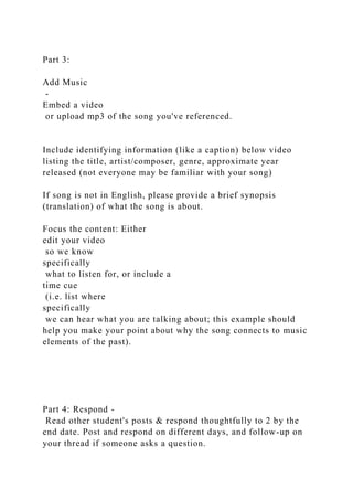 Music didnt get here by itself. - Bob DylanThe music yo.docx