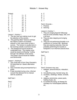 Music education ii module 1.the world of musical sounds | PDF