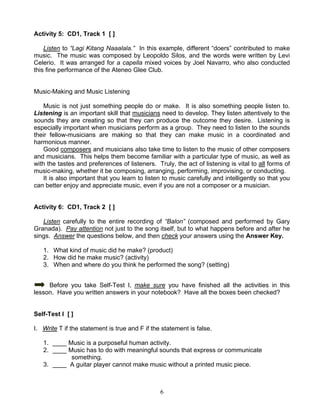 Music education ii module 1.the world of musical sounds | PDF