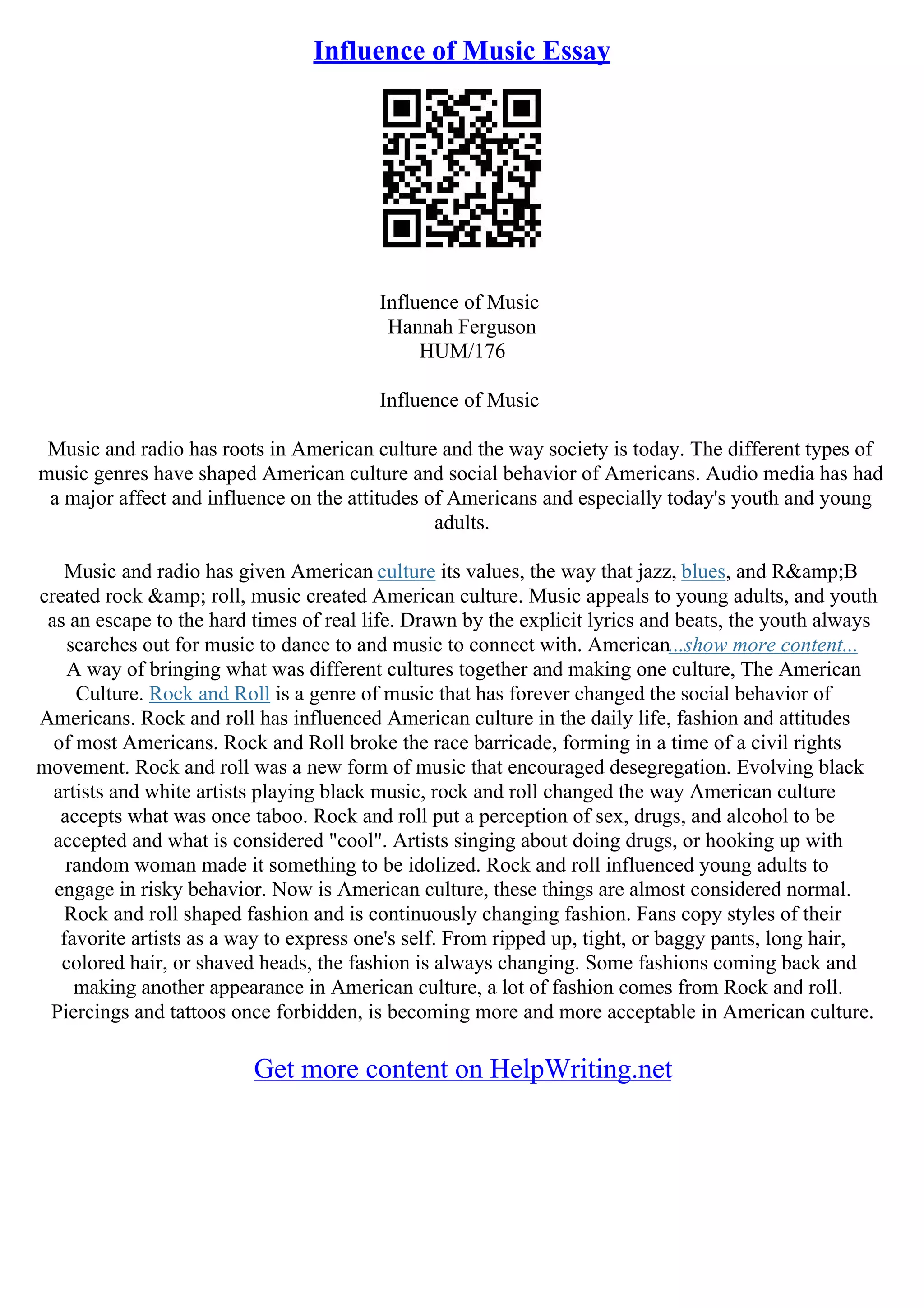 Music Essay Topics | PDF