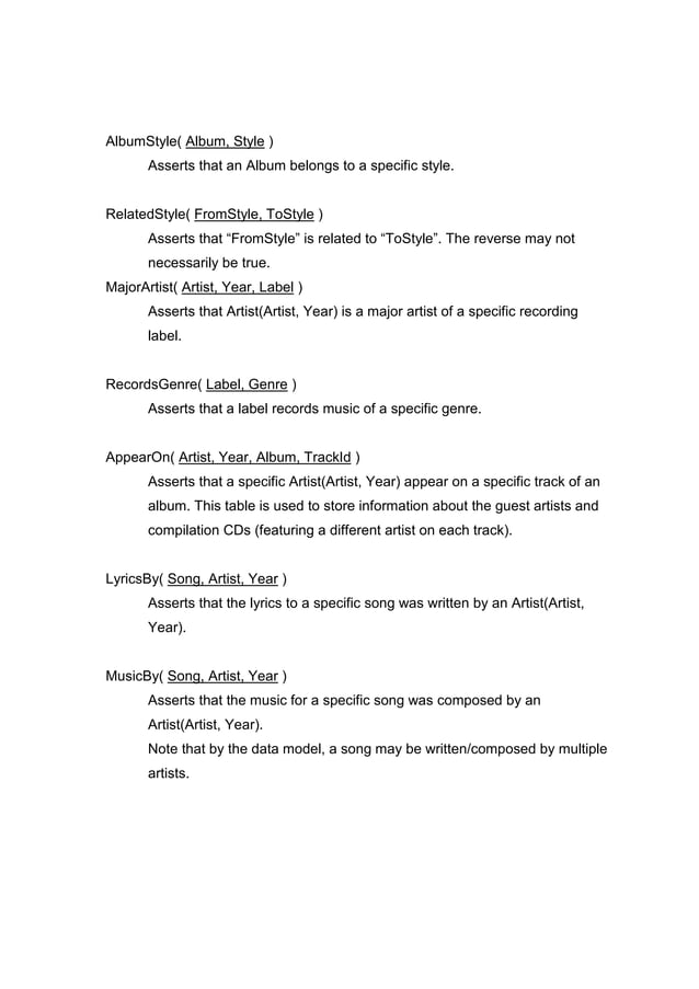 Music example | PDF | Databases | Computer Software and Applications
