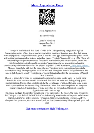 Music For Writing Essays | PDF