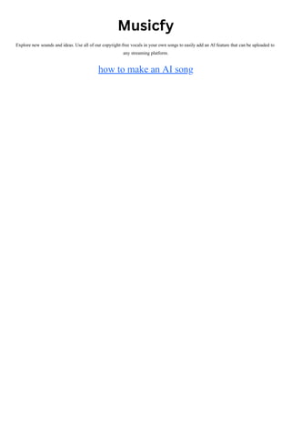 Musicfy.pdf | Business | Business and Finance