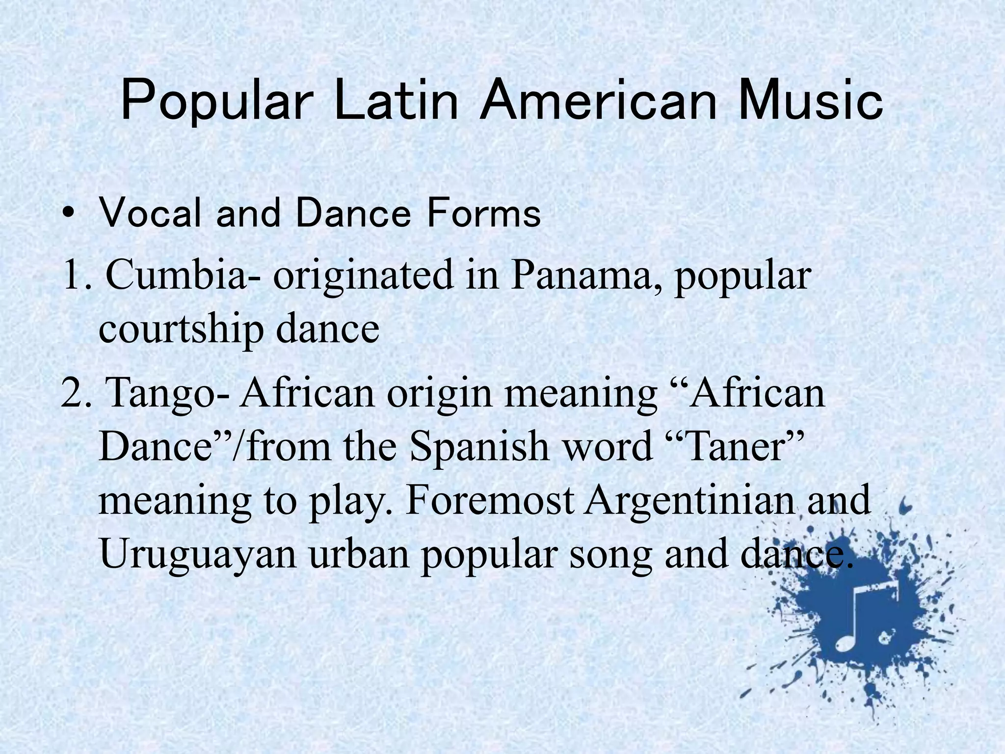 Music g10 2nd quarter latin american music | PPTX