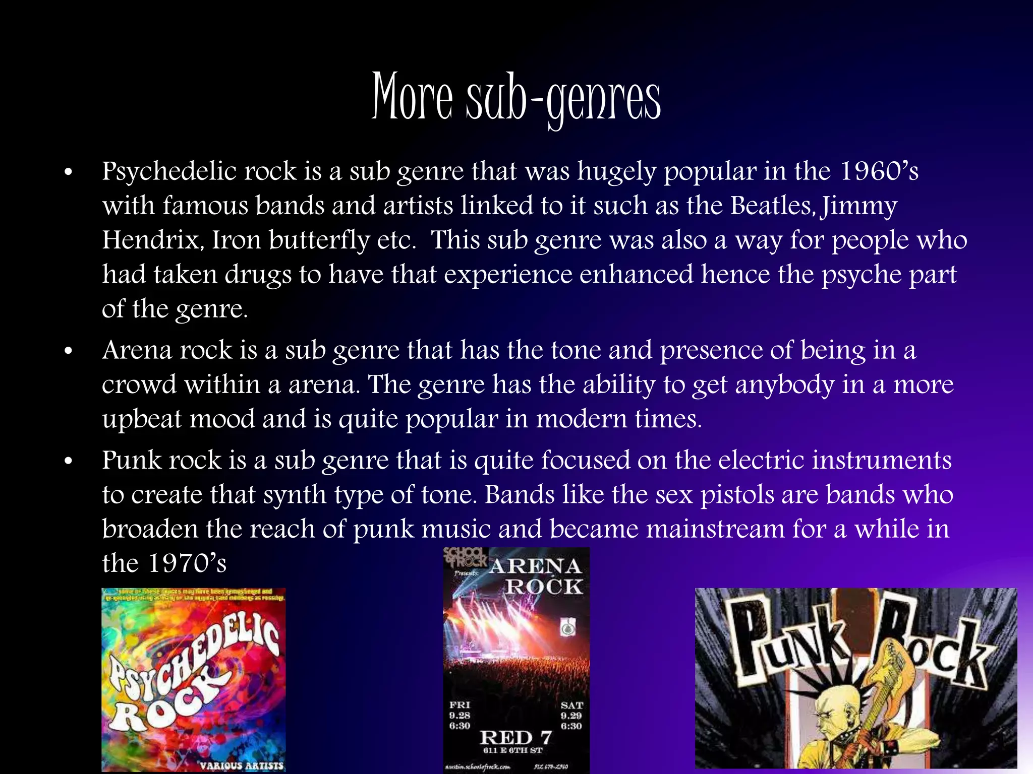 Music genre: Rock | PPTX