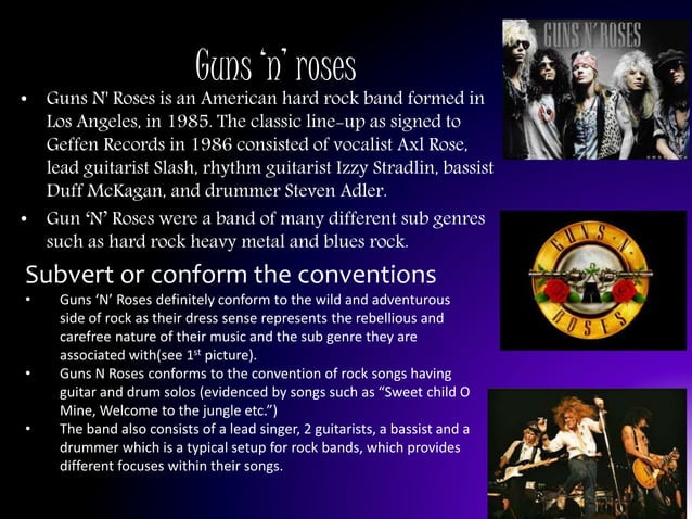 Music genre: Rock | PPTX