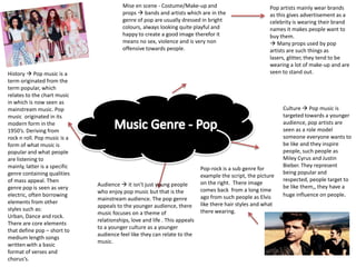 Music genre - pop | PPTX