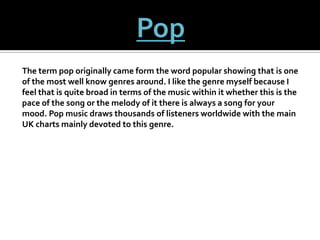 Music genre pop | PPTX