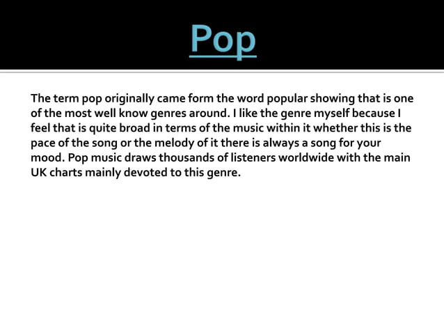 Music genre pop | PPT