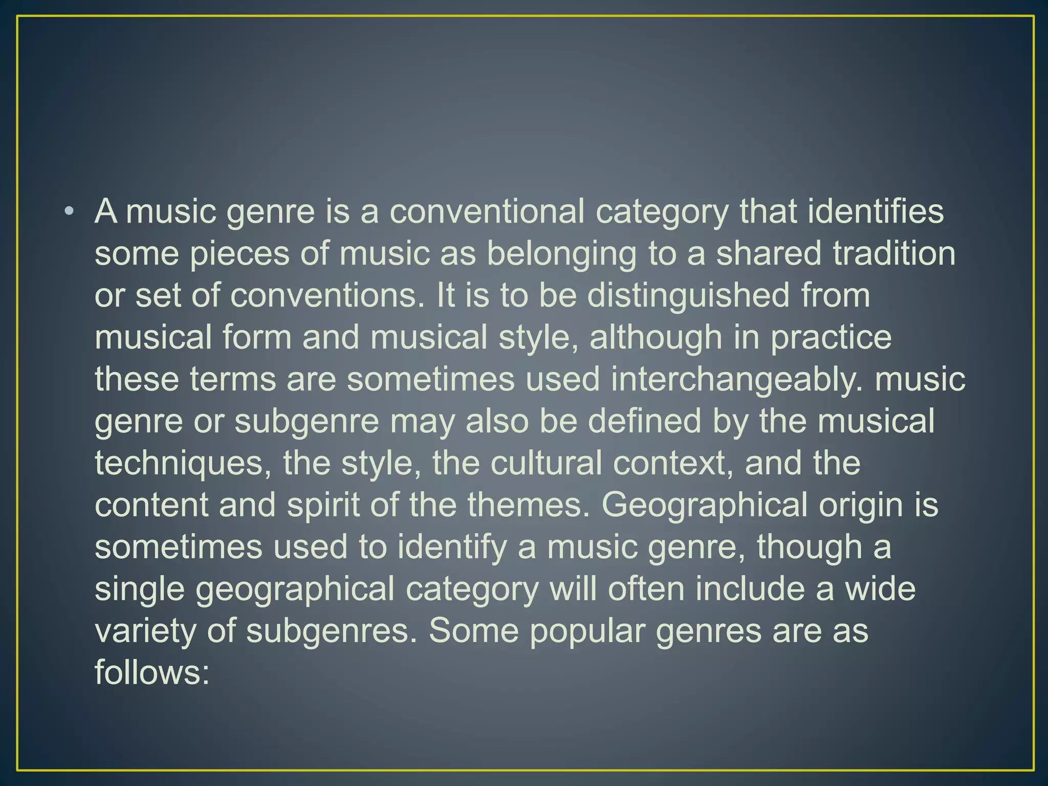 Music genres | PPTX