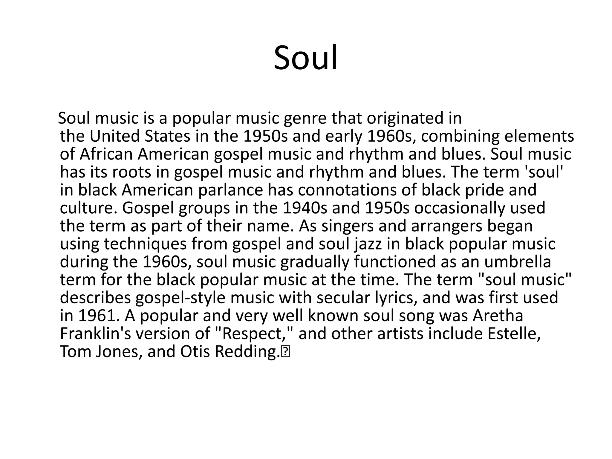 Research into Music Genres | PPTX