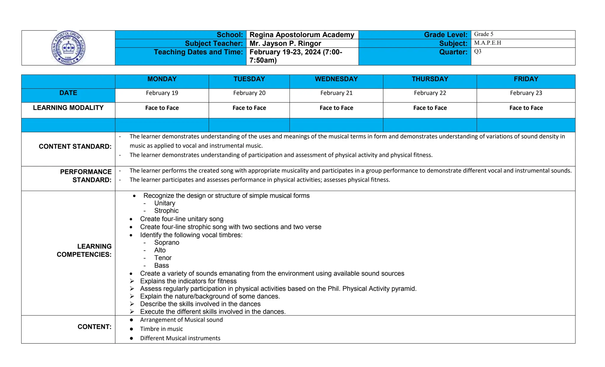 Music Grade 5 3rd Quarter Music.....docs