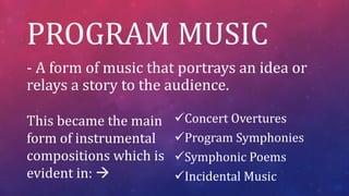 Music of the Romantic Period (Brief History) (1820-1910) For Grade 9 ...