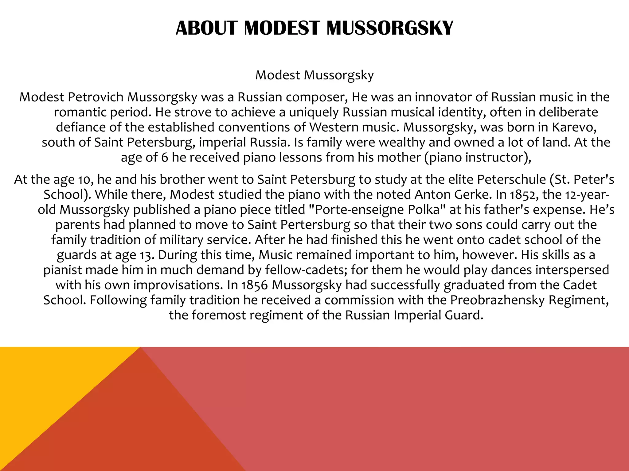 Music: visual art, modest mussorgsky, pictures of an exhibition ...