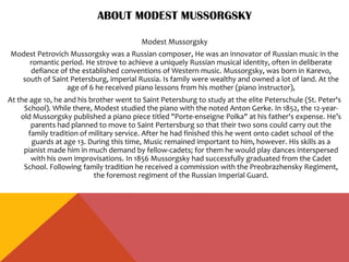 Music: visual art, modest mussorgsky, pictures of an exhibition ...