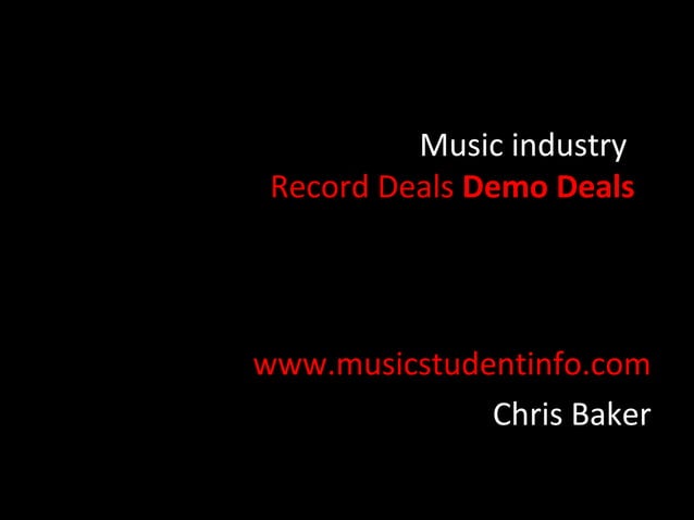 Music Industry - demo & production deals | PPT