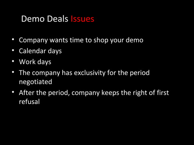 Music Industry - demo & production deals | PPT