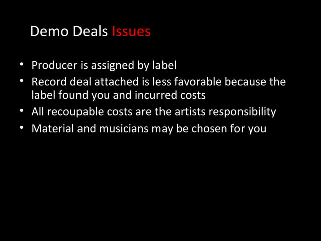 Music Industry - demo & production deals | PPT