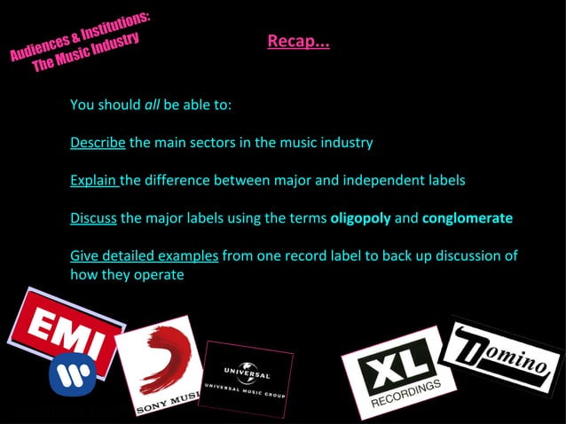 Overview of the Music Industry for G322b | PPT