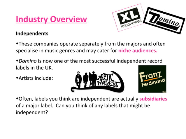 Overview of the Music Industry for G322b | PPT