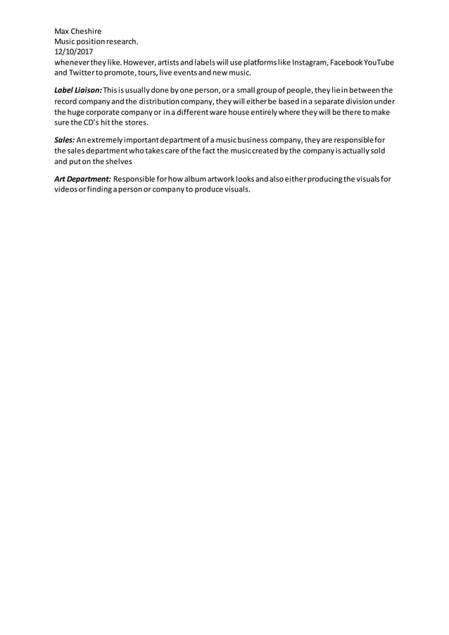 Music industry hierarchy | PDF