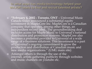 Music Industry -UMG | PPTX