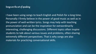 Music in english teaching part 2 movies | PPT