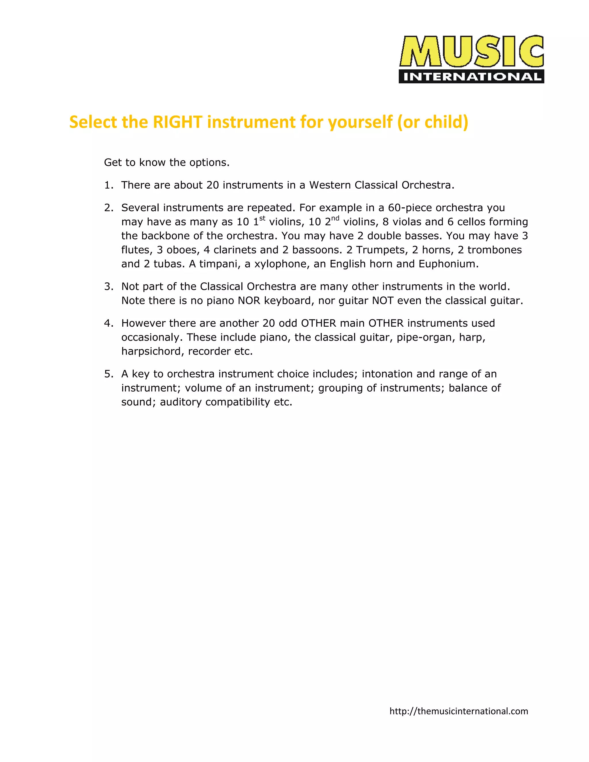 Which music instrument should you take up? | PDF