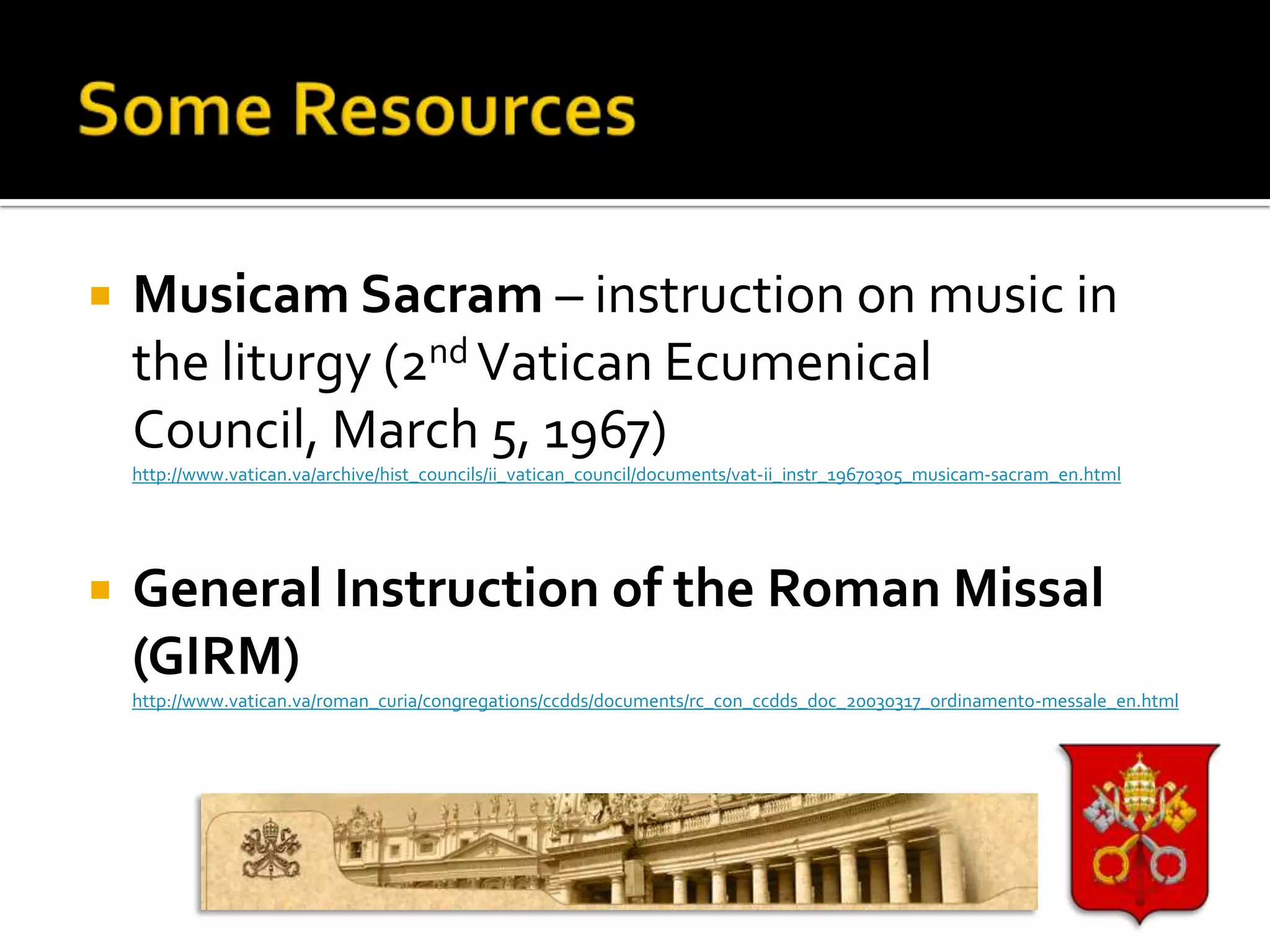 Music in the Liturgy | PPTX