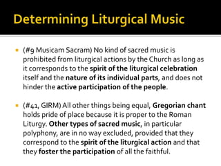 Music in the Liturgy | PPTX
