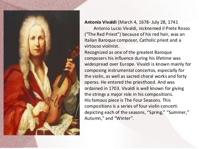 Antonio Vivaldi Composer Biography Facts And Music