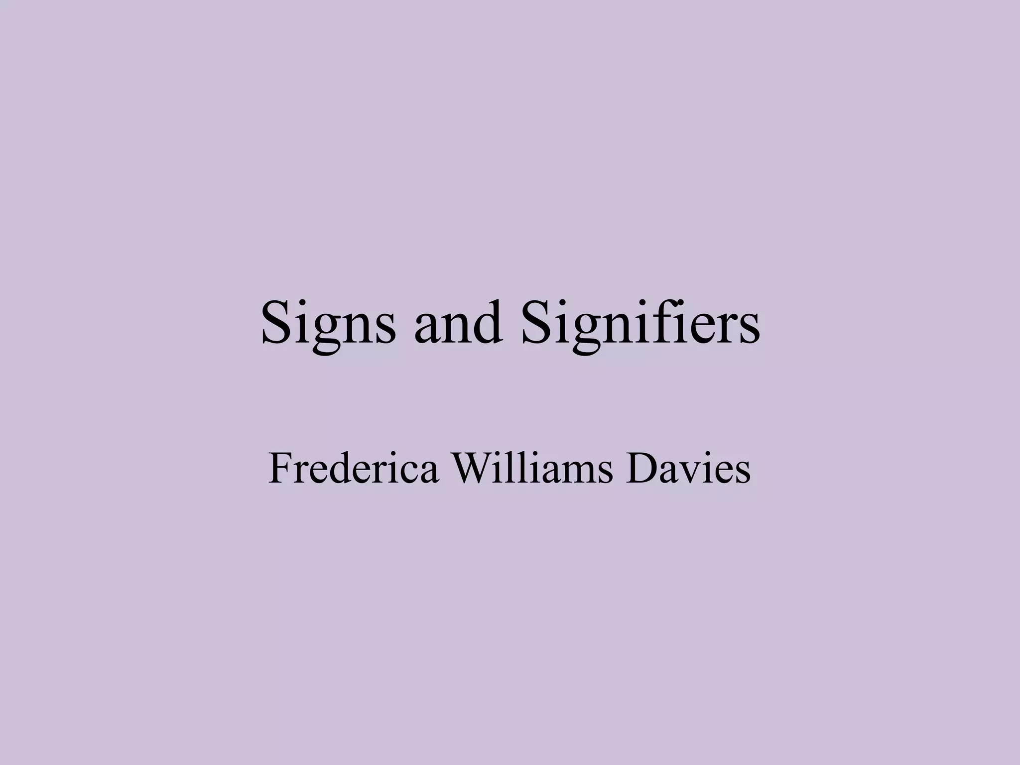 Signs and Signifiers | PPT